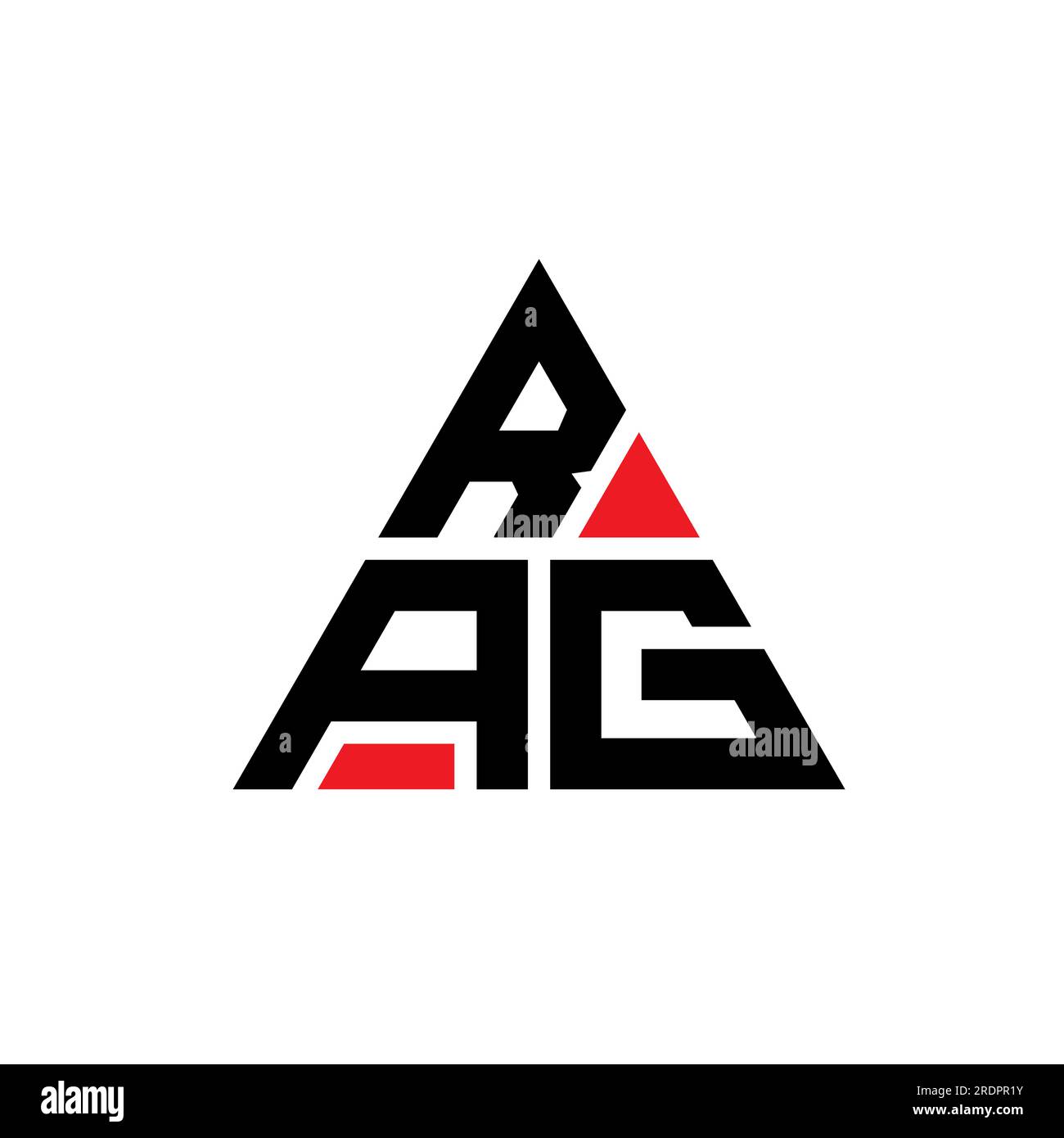RAG triangle letter logo design with triangle shape. RAG triangle logo ...
