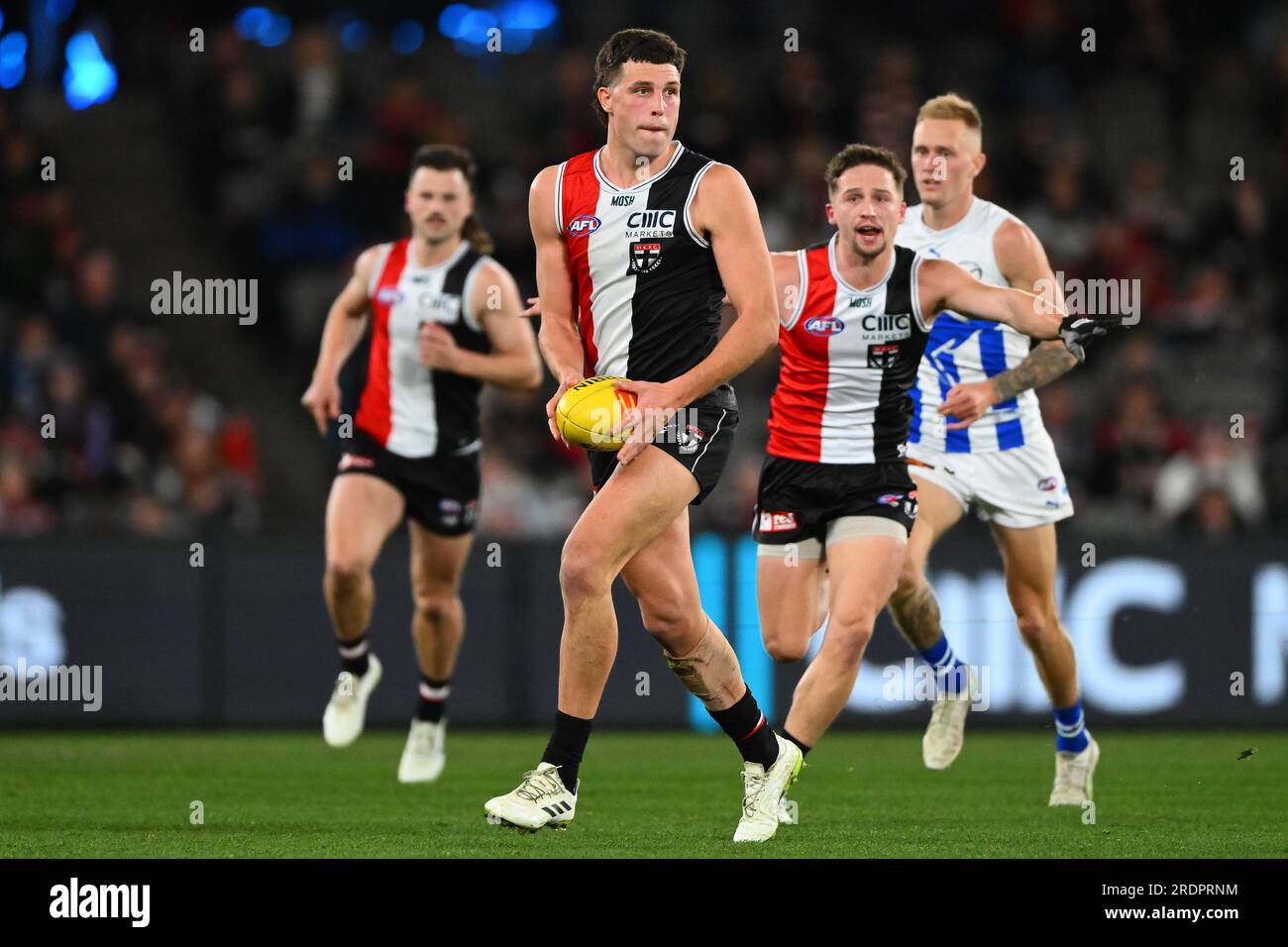 Rowan Marshall of the Saints takes possession of the ball during the ...