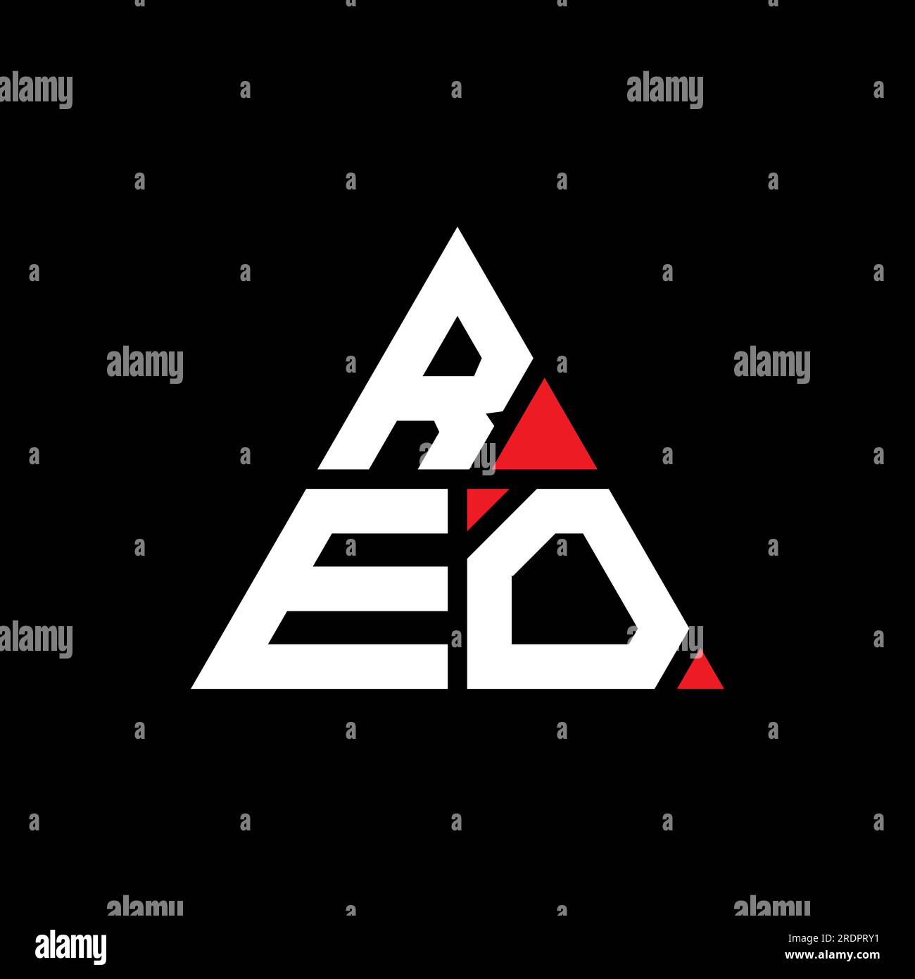 REO triangle letter logo design with triangle shape. REO triangle logo ...