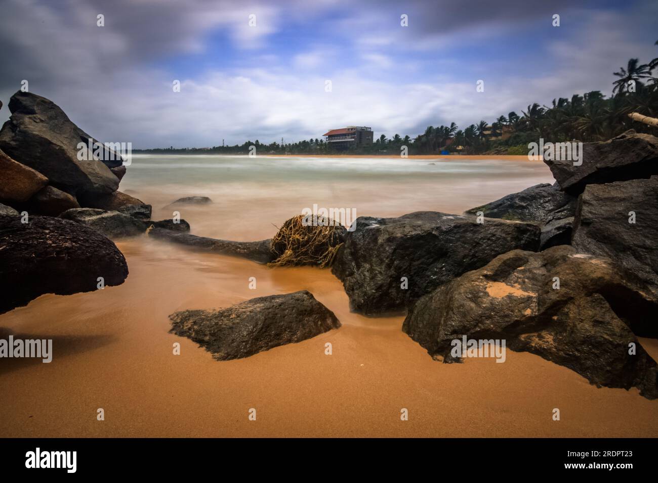 Sri Lanka on the beach. beautiful photo of the sea at sunset with lots ...