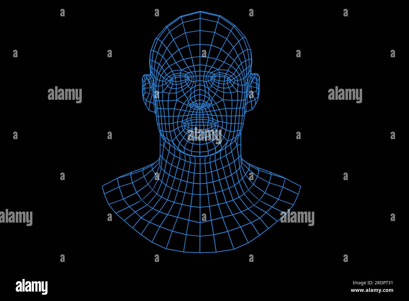 Three dimensional mesh image of a man face Stock Photo - Alamy
