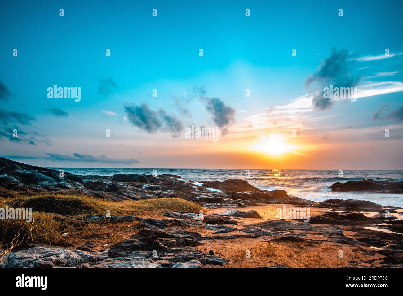 Sri Lanka on the beach. beautiful photo of the sea at sunset with lots ...