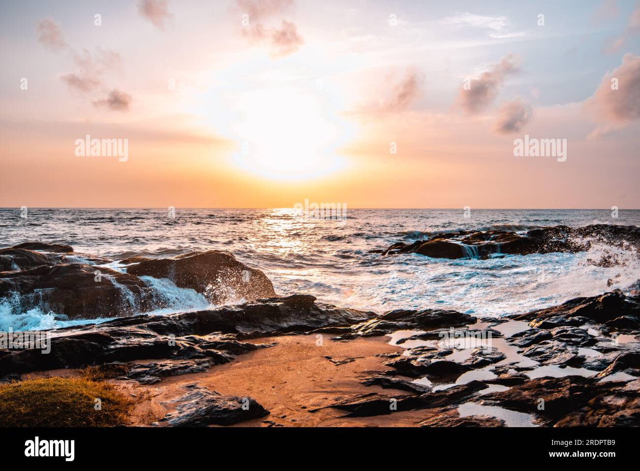 Sri Lanka on the beach. beautiful photo of the sea at sunset with lots ...