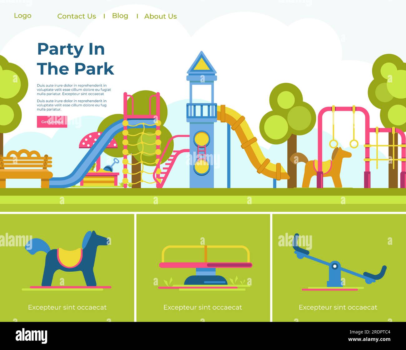 Playground or theme park for children. Public zone for recreation ...