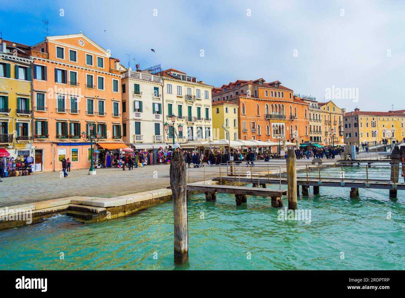 Tour boats quay at early morning at S. Marco-San Zaccaria "B" ferry ...