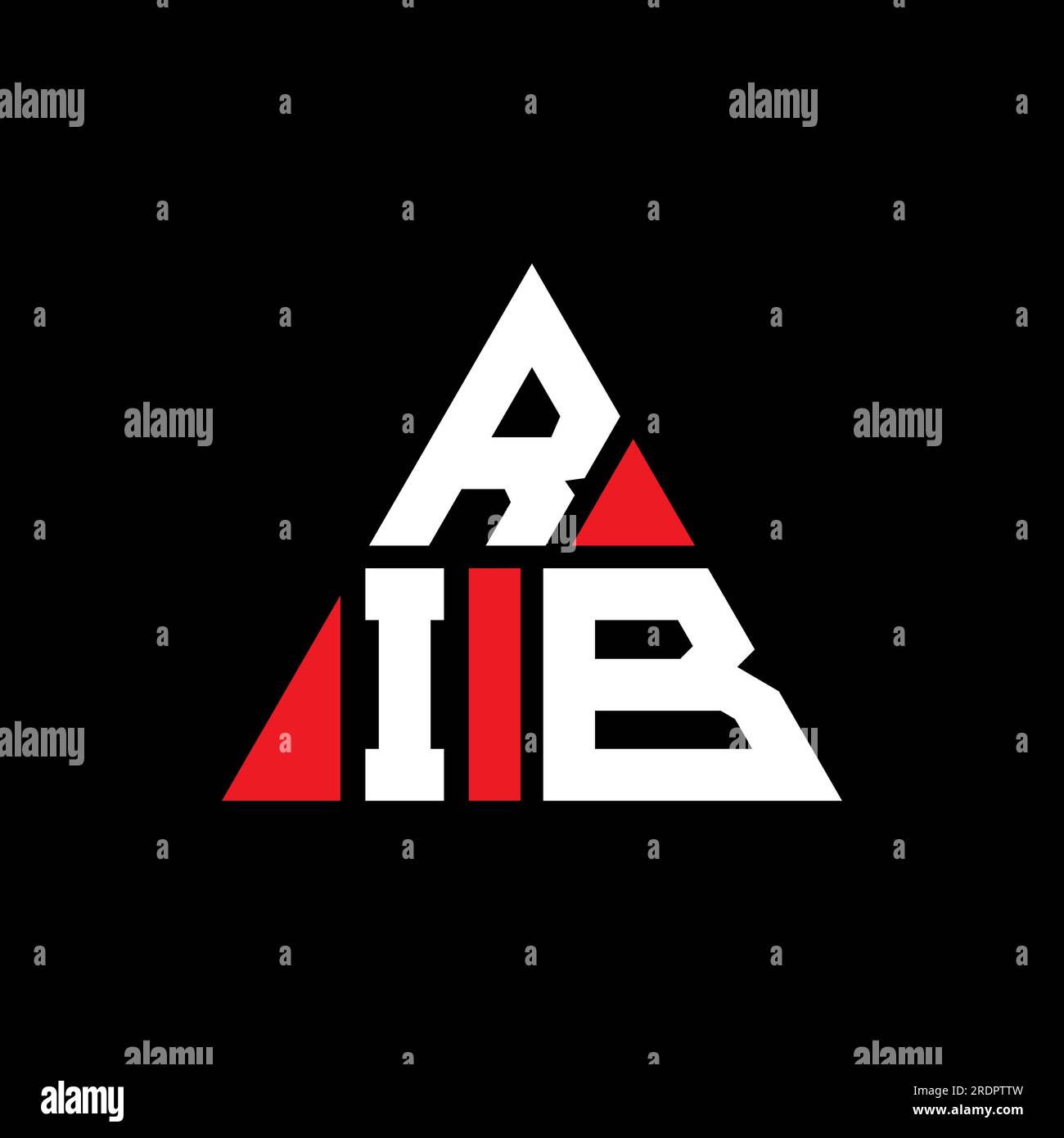 RIB triangle letter logo design with triangle shape. RIB triangle logo ...