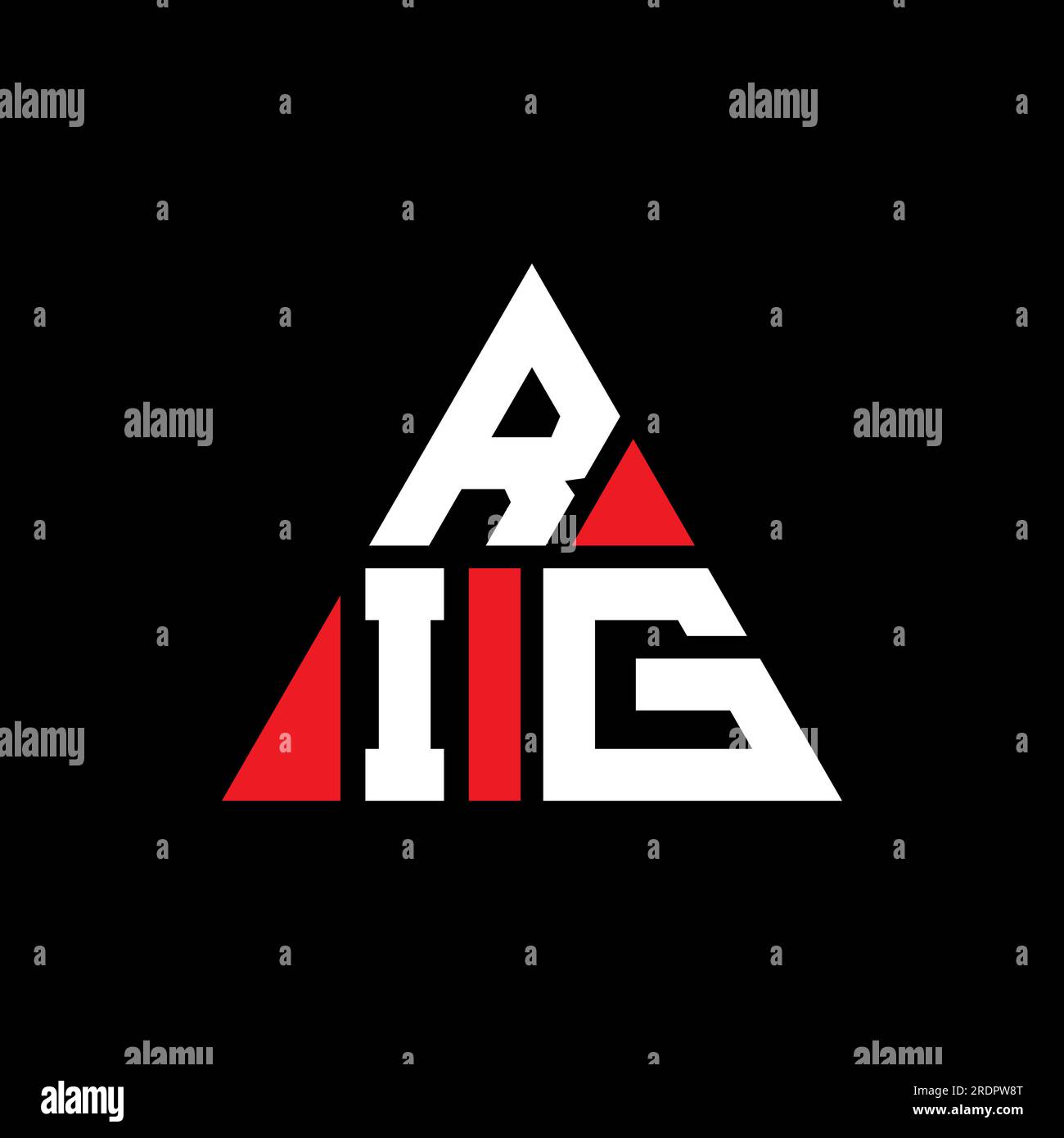 RIG triangle letter logo design with triangle shape. RIG triangle logo ...