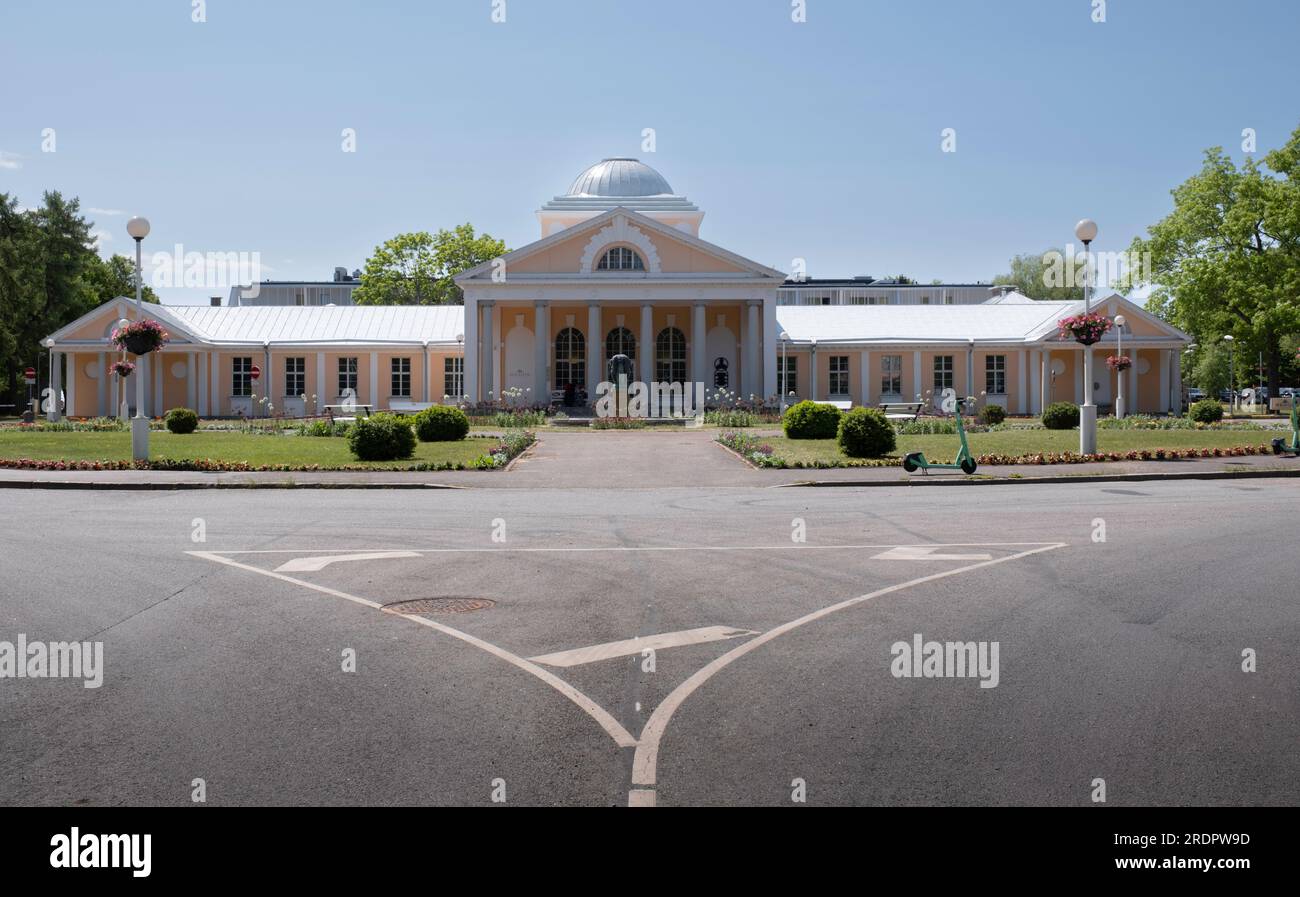 Neoclassical building of the Pärnu Mud Baths, a hotel known for its mud ...