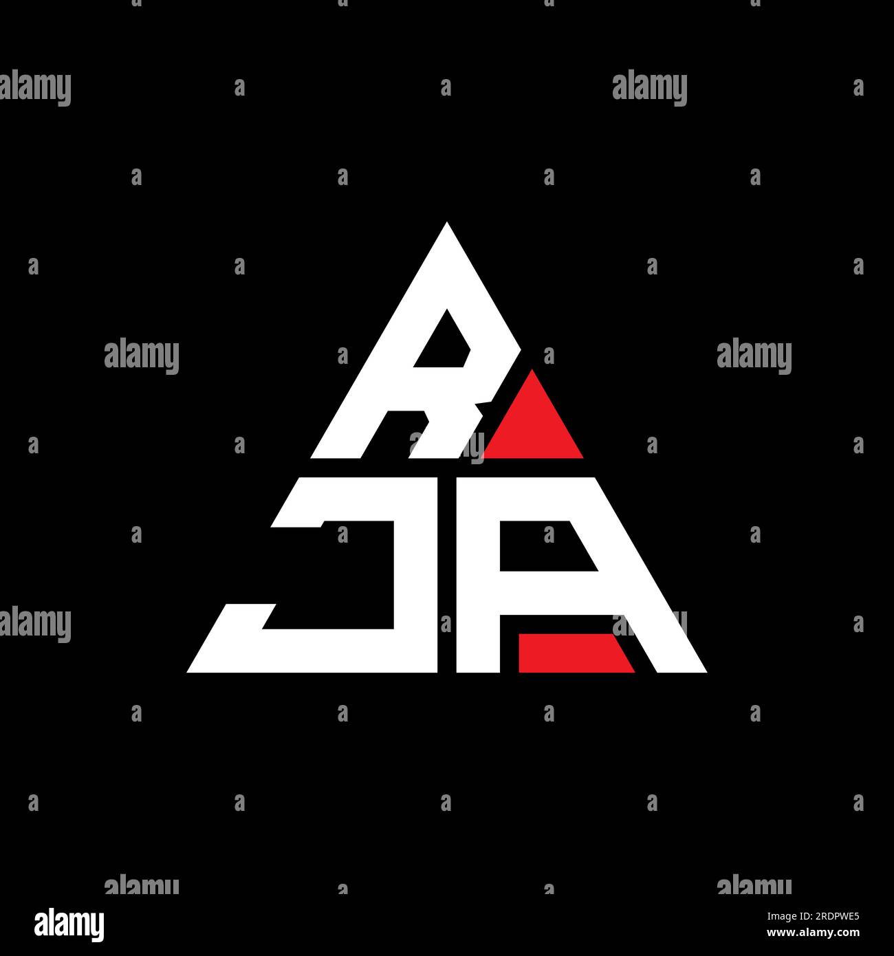 RJA triangle letter logo design with triangle shape. RJA triangle logo ...