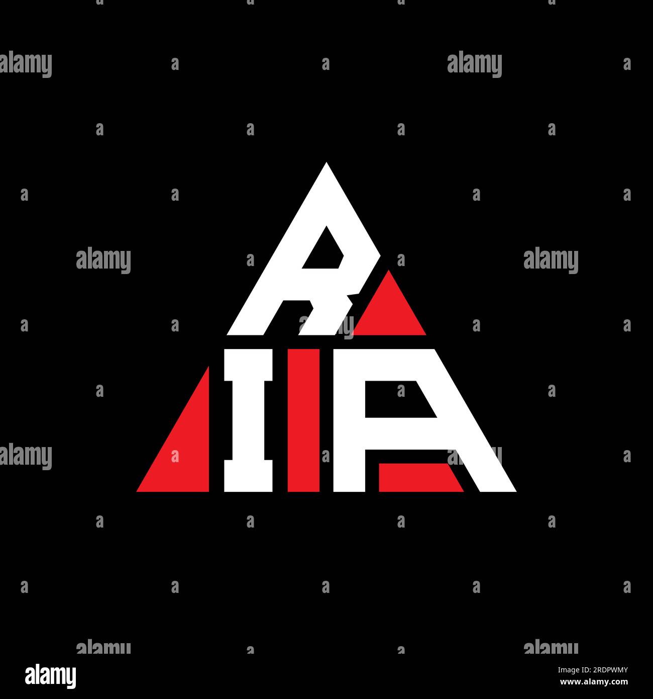 RIA triangle letter logo design with triangle shape. RIA triangle logo ...