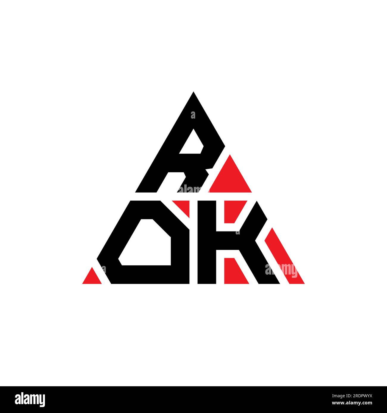 ROK triangle letter logo design with triangle shape. ROK triangle logo ...