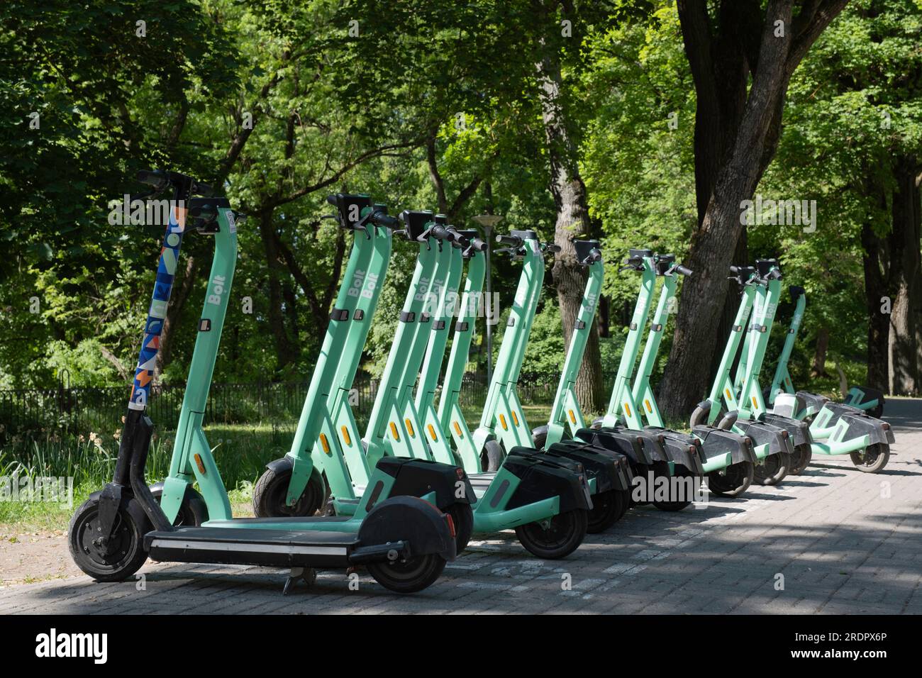 Electric scooter parked in a forest hi-res stock photography and images ...