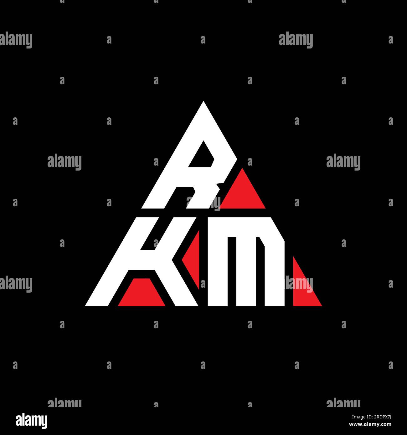 RKM triangle letter logo design with triangle shape. RKM triangle logo ...