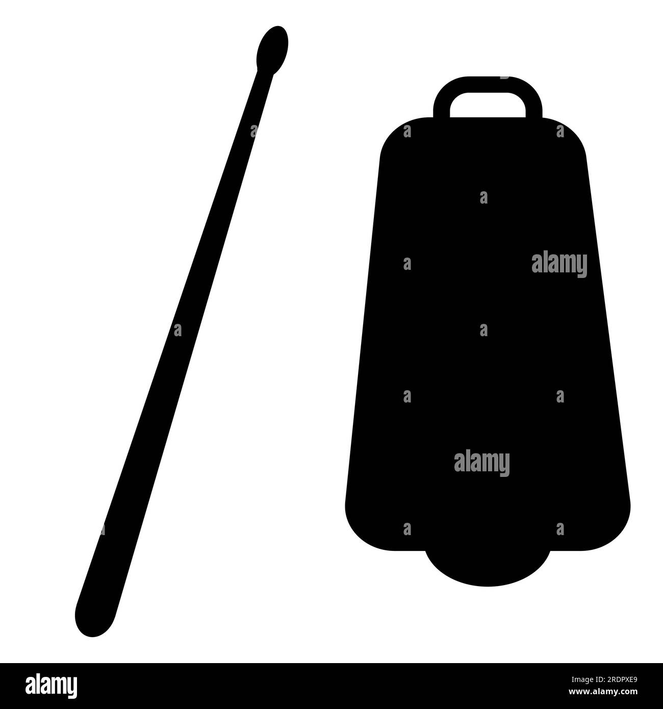 Cowbell icon. Cowbell and Drumstick sign. Cowbell with Stick musical ...