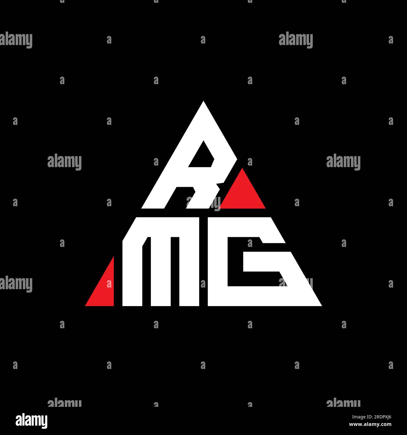 RMG triangle letter logo design with triangle shape. RMG triangle logo ...