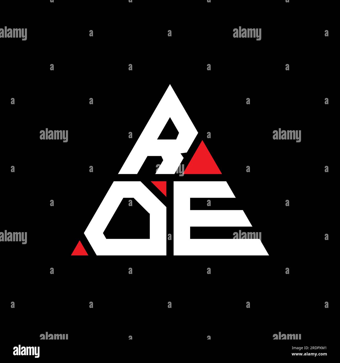 ROE triangle letter logo design with triangle shape. ROE triangle logo ...