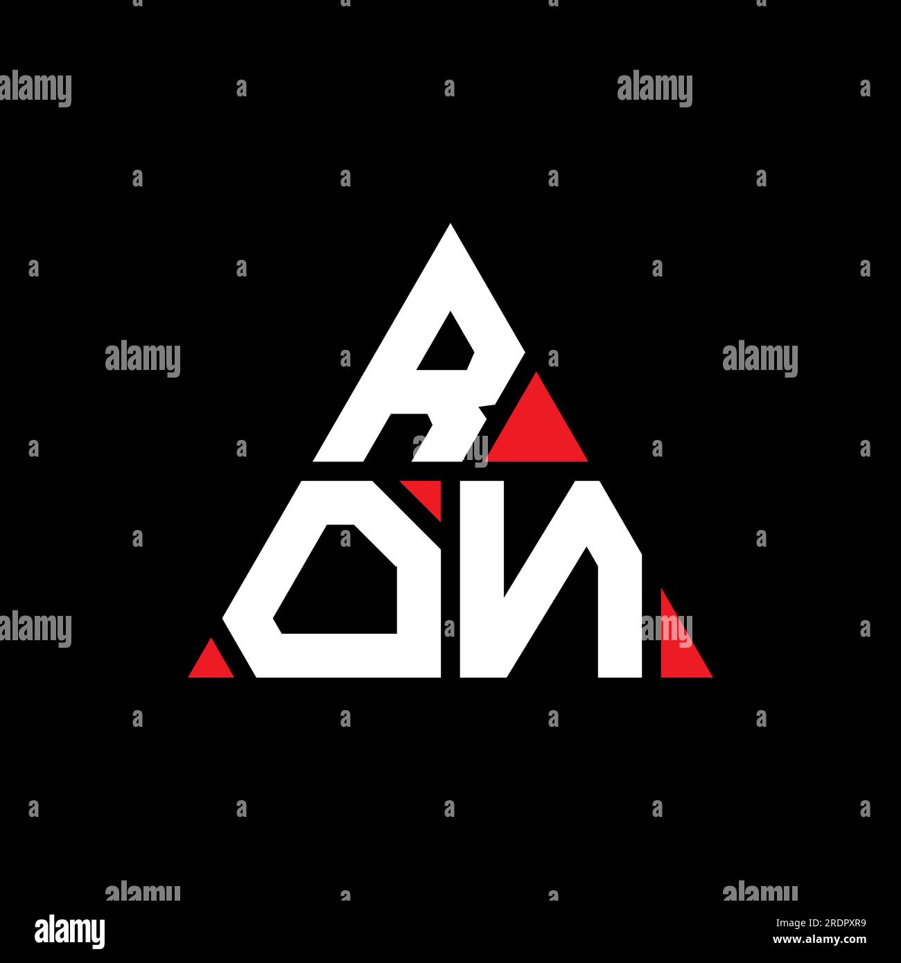 RON triangle letter logo design with triangle shape. RON triangle logo ...