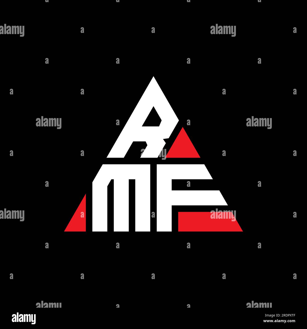 RMF triangle letter logo design with triangle shape. RMF triangle logo ...