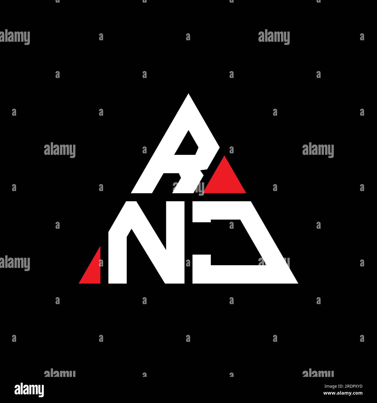 RNJ triangle letter logo design with triangle shape. RNJ triangle logo ...