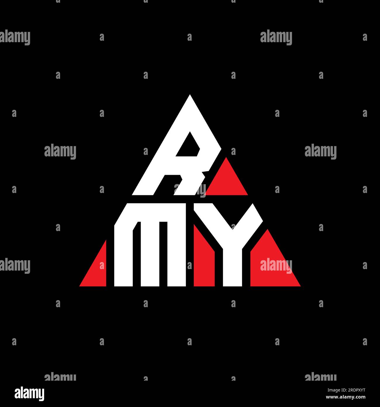 RMY triangle letter logo design with triangle shape. RMY triangle logo ...