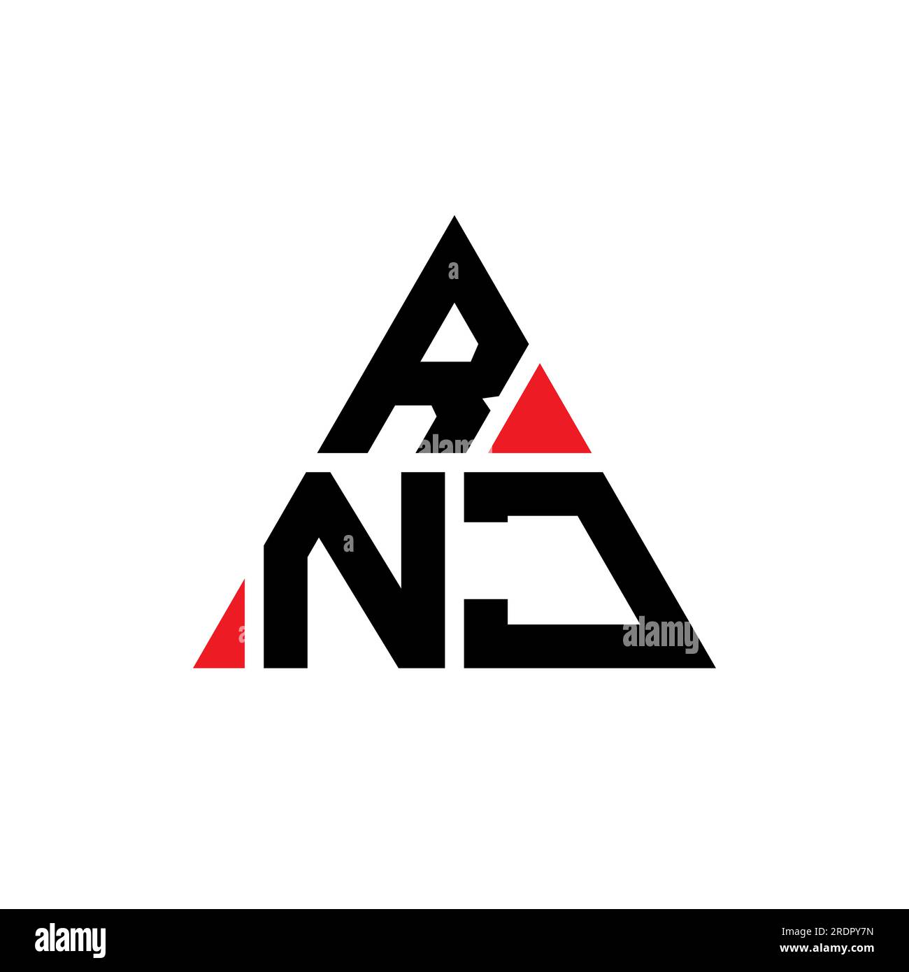 RNJ triangle letter logo design with triangle shape. RNJ triangle logo ...