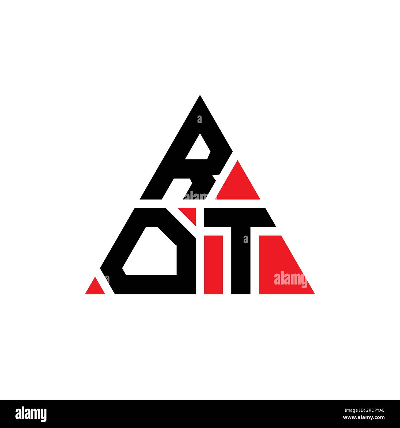 ROT triangle letter logo design with triangle shape. ROT triangle logo ...