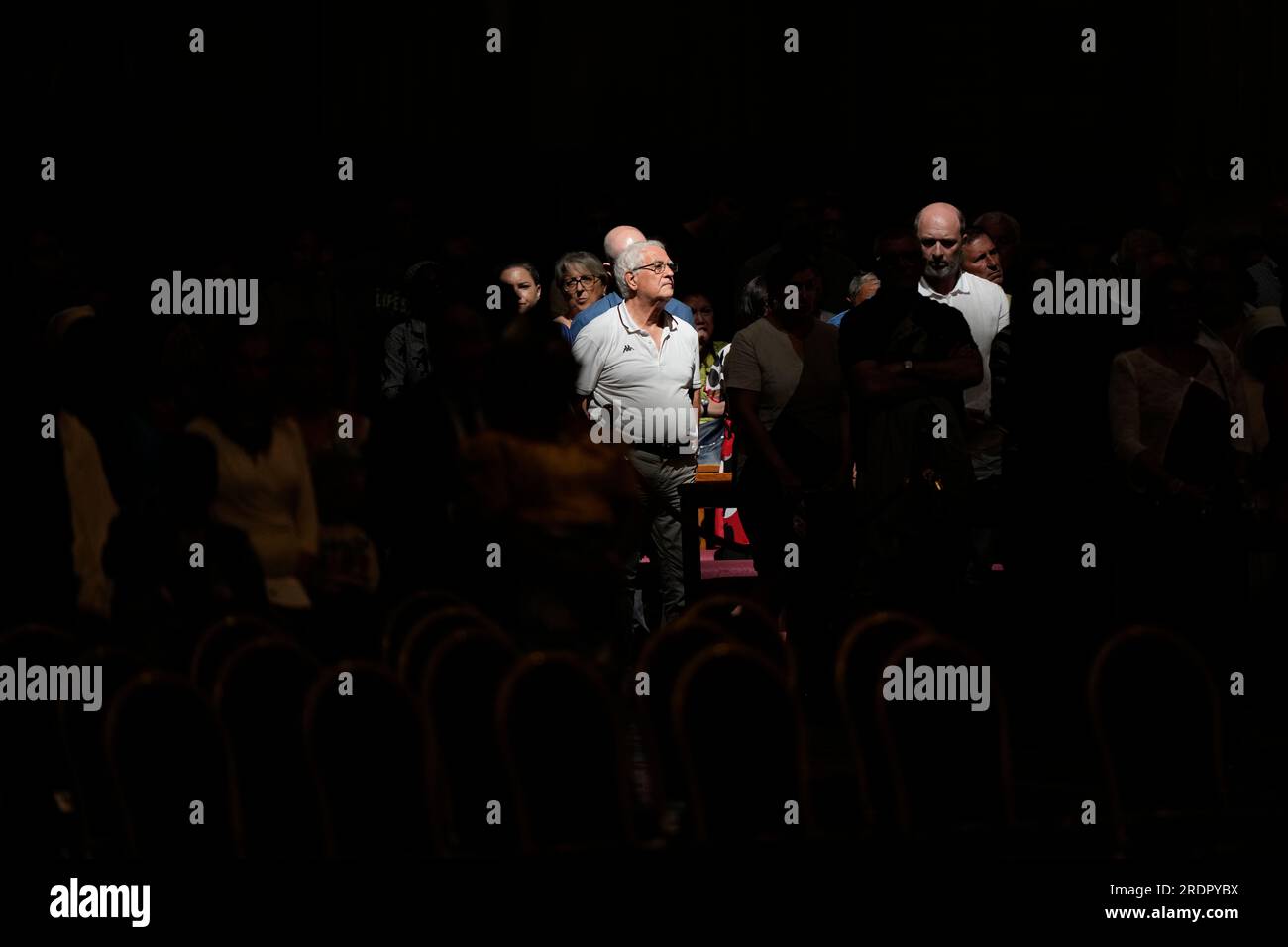 Faithful attend a mass presided over by Pope Francis on the occasion of ...