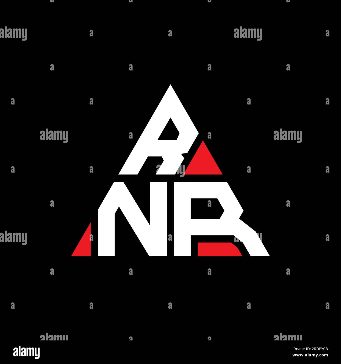 RNR triangle letter logo design with triangle shape. RNR triangle logo ...
