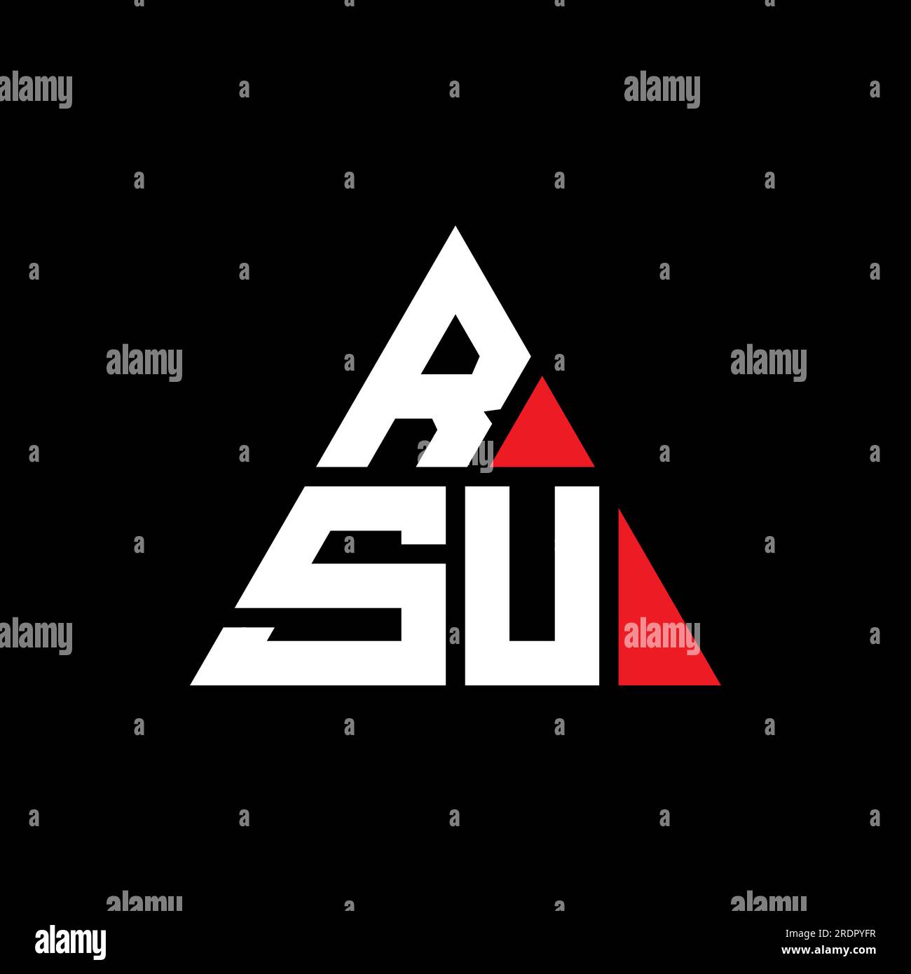 RSU triangle letter logo design with triangle shape. RSU triangle logo ...