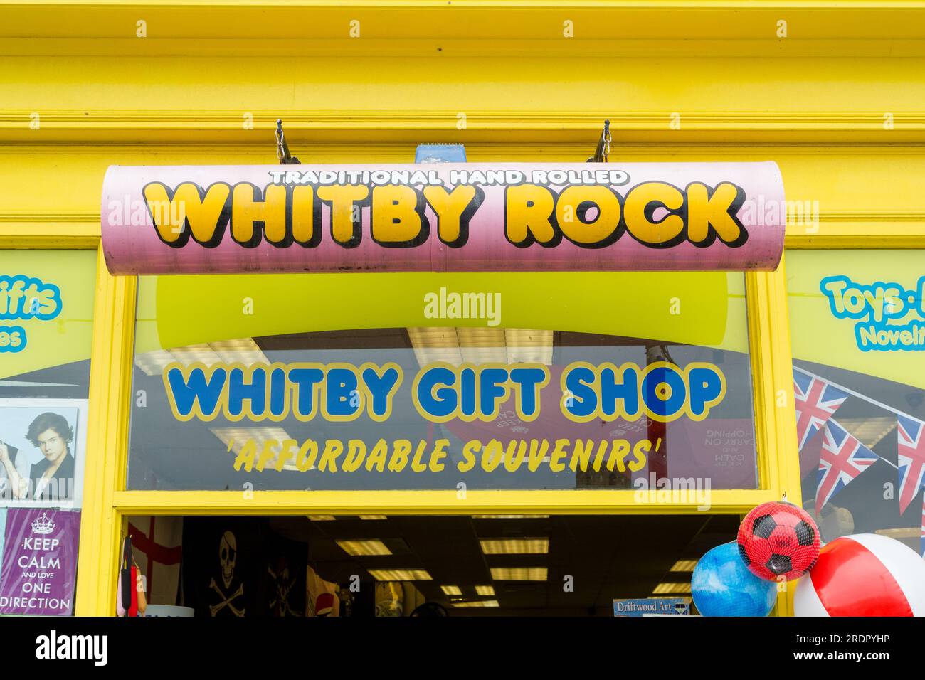Whitby rock sign Stock Photo - Alamy