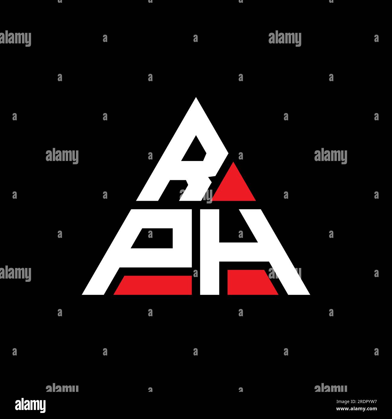 RPH triangle letter logo design with triangle shape. RPH triangle logo ...