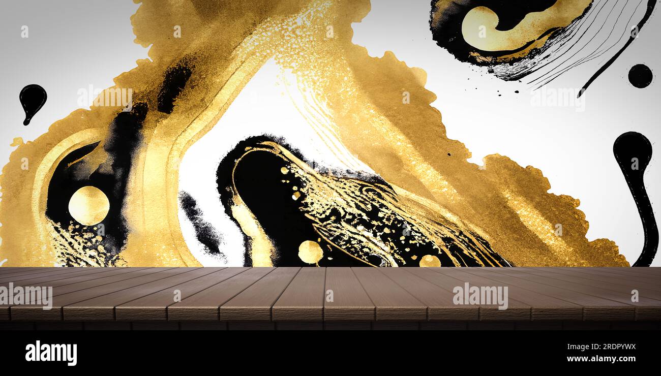 Colorful wooden platform background: alcohol ink art Stock Photo - Alamy