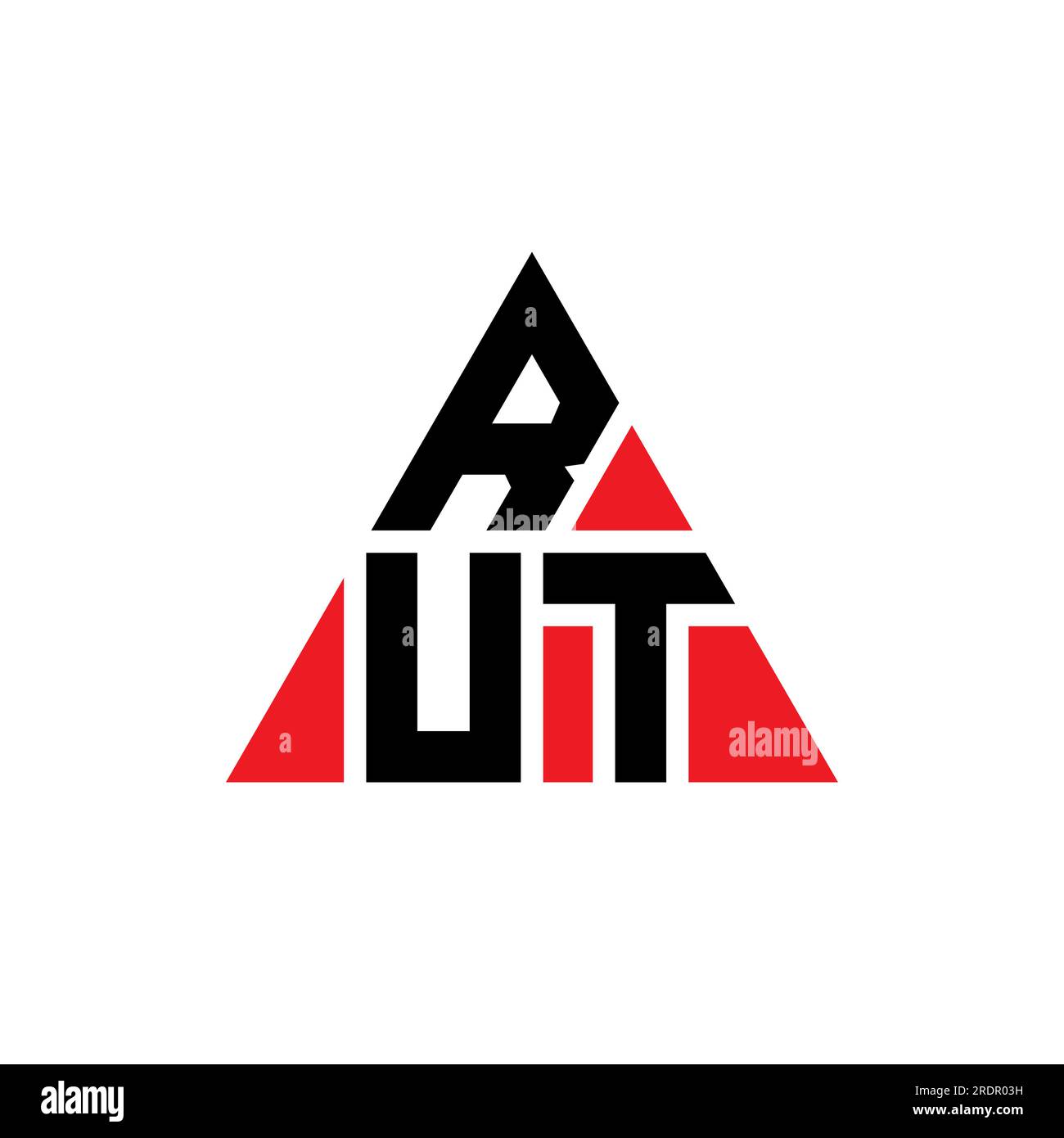 RUT triangle letter logo design with triangle shape. RUT triangle logo ...