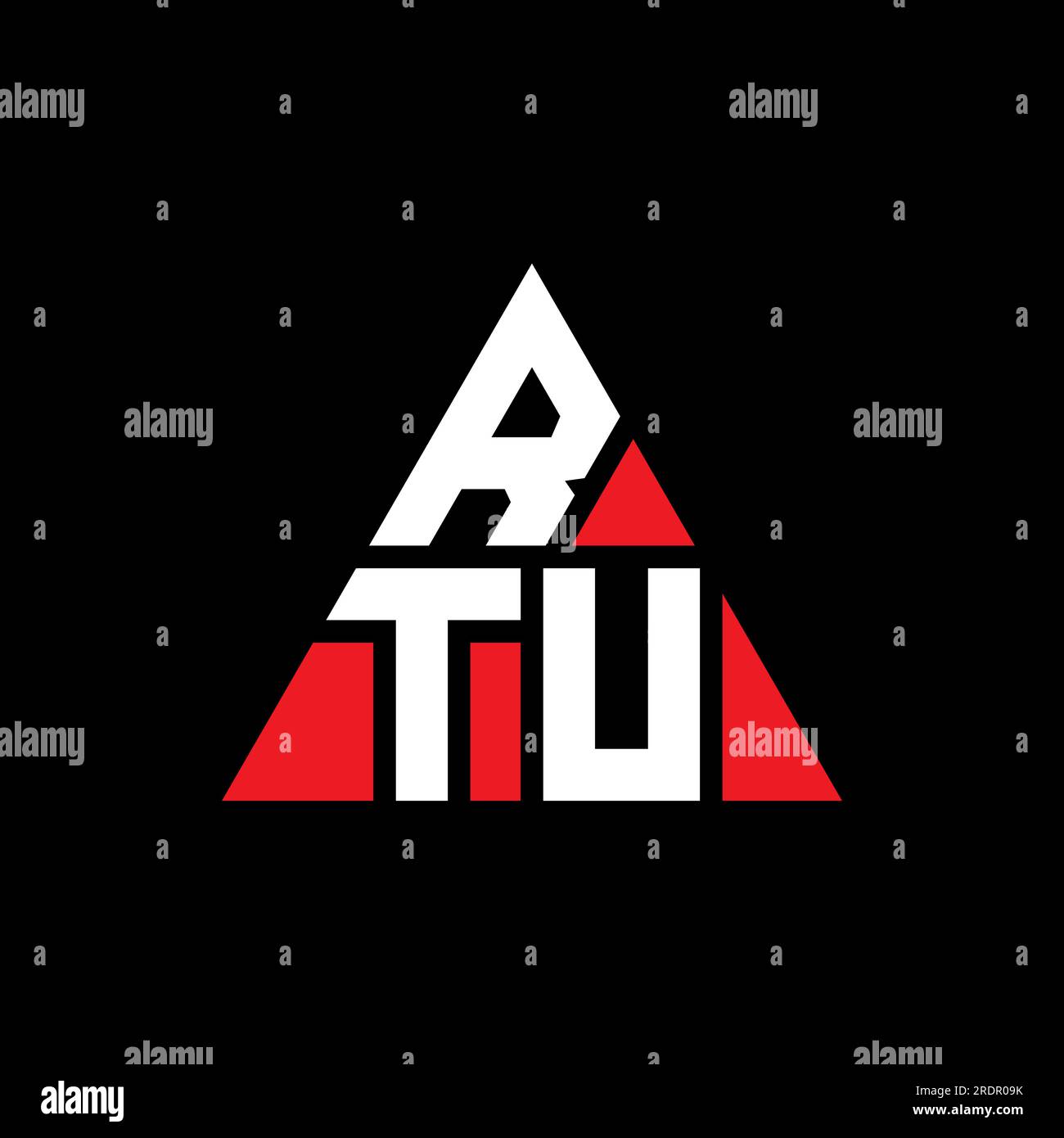 RTU triangle letter logo design with triangle shape. RTU triangle logo ...