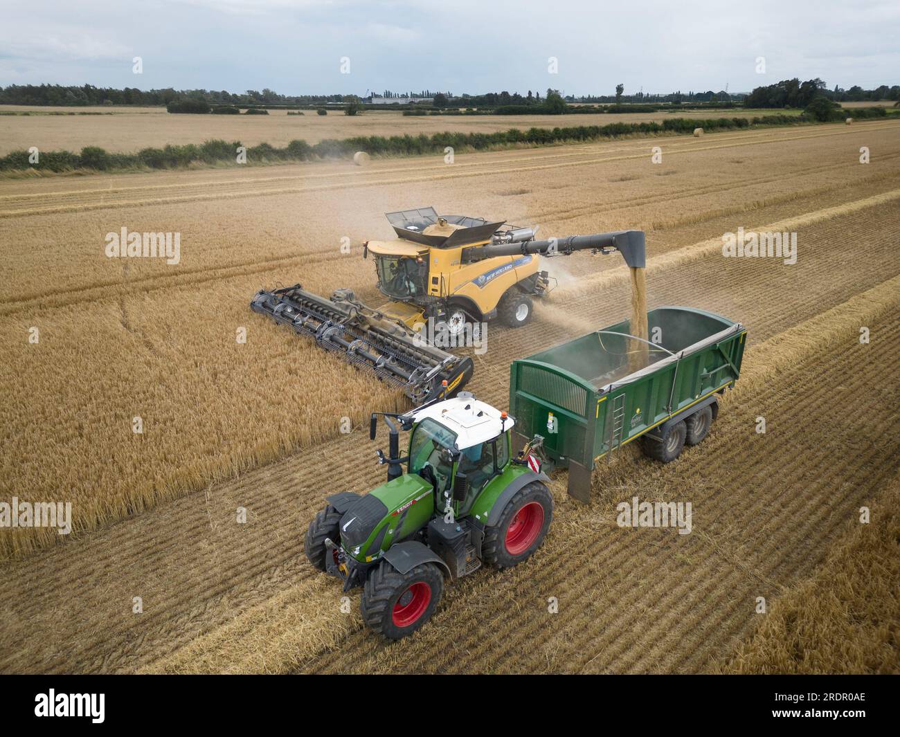 21st July 2023 New Holland CR990 fitted with a MacDon header harvesting ...