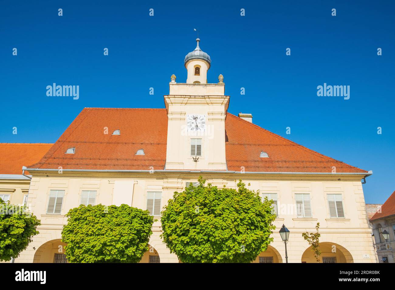 Historic palaces on Holy trinity square in Tvrdja, city of Osijek ...