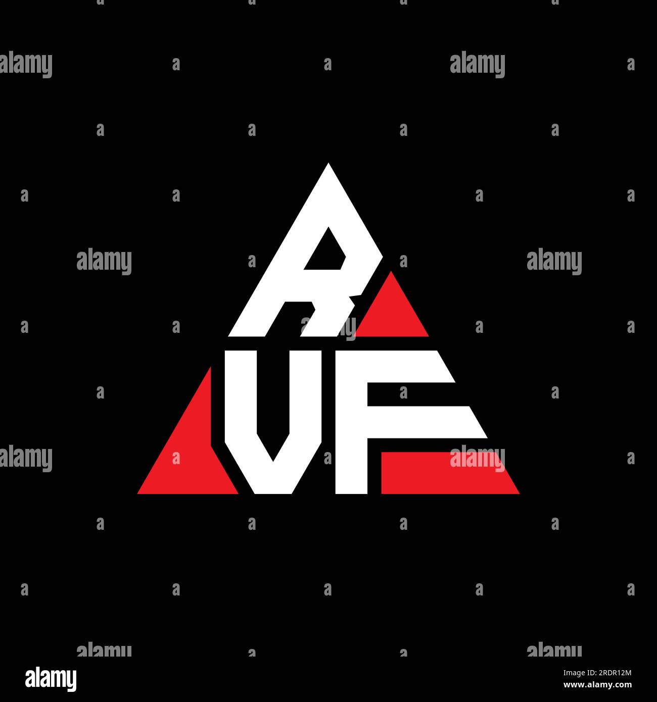 RVF triangle letter logo design with triangle shape. RVF triangle logo ...