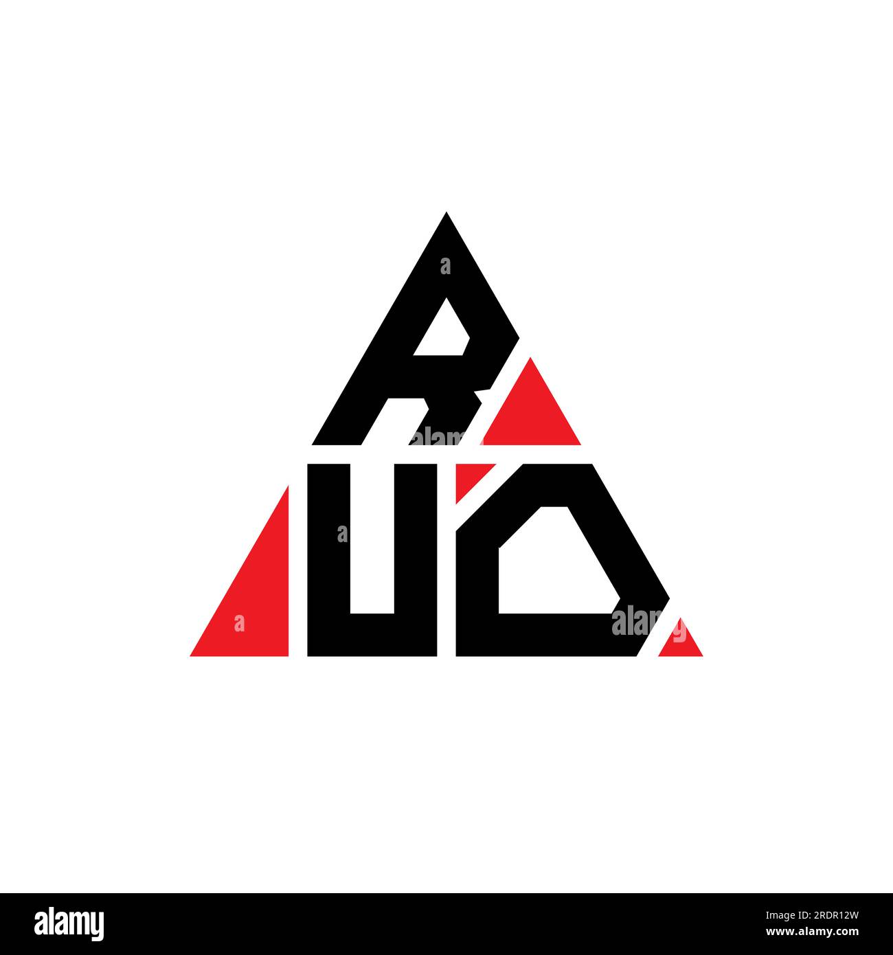 RUO triangle letter logo design with triangle shape. RUO triangle logo ...