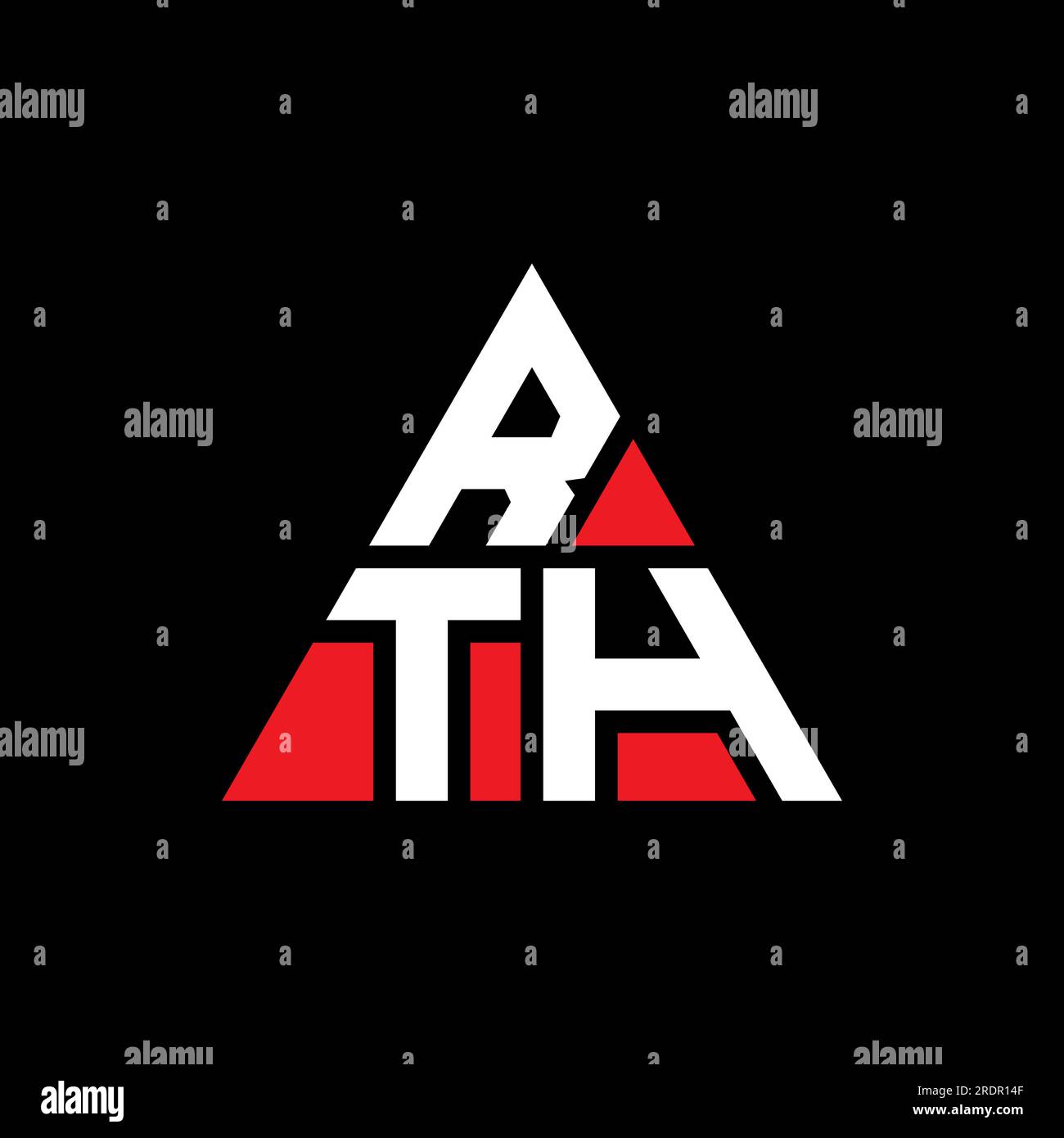 RTH triangle letter logo design with triangle shape. RTH triangle logo ...