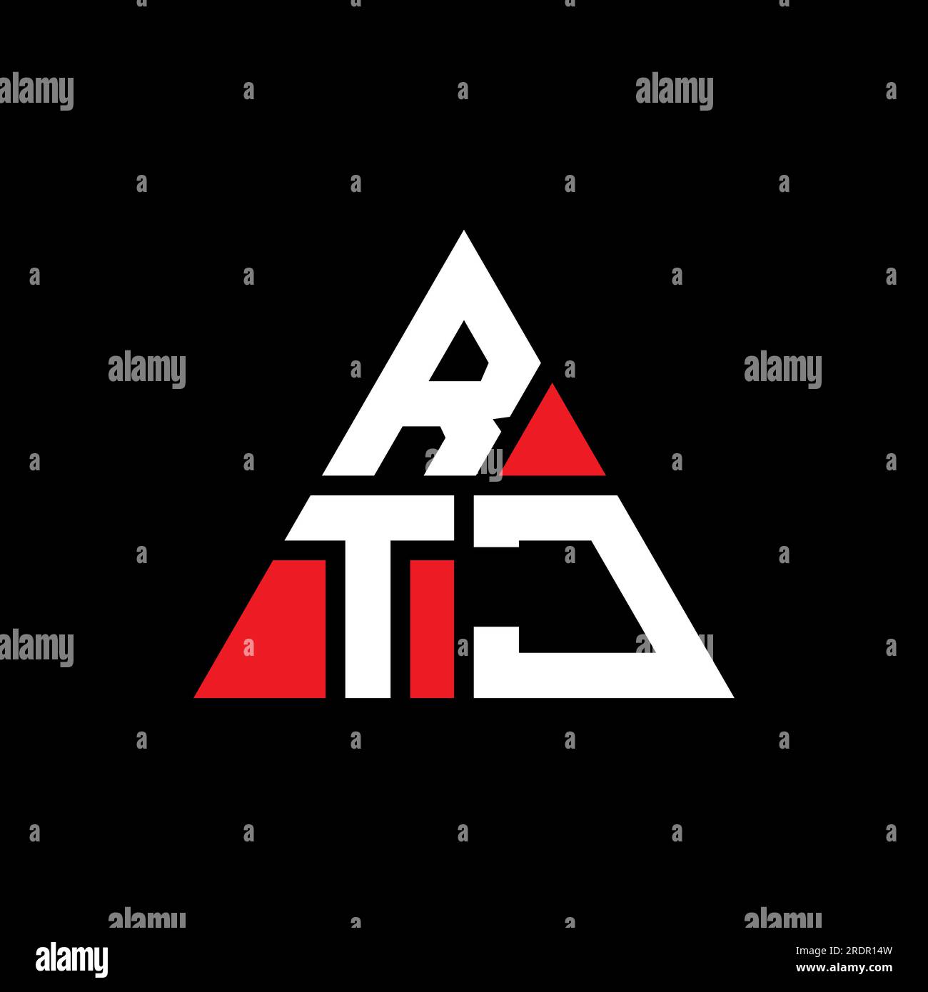 RTJ triangle letter logo design with triangle shape. RTJ triangle logo ...