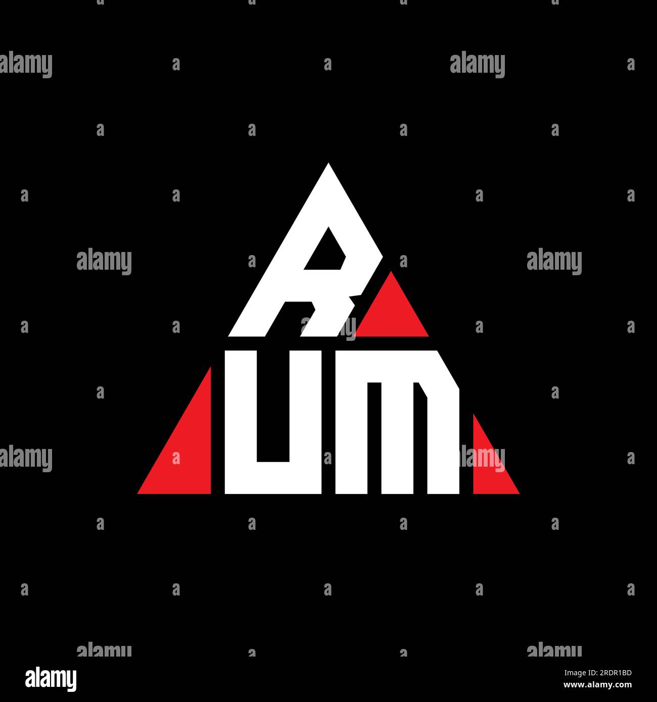 RUM triangle letter logo design with triangle shape. RUM triangle logo ...