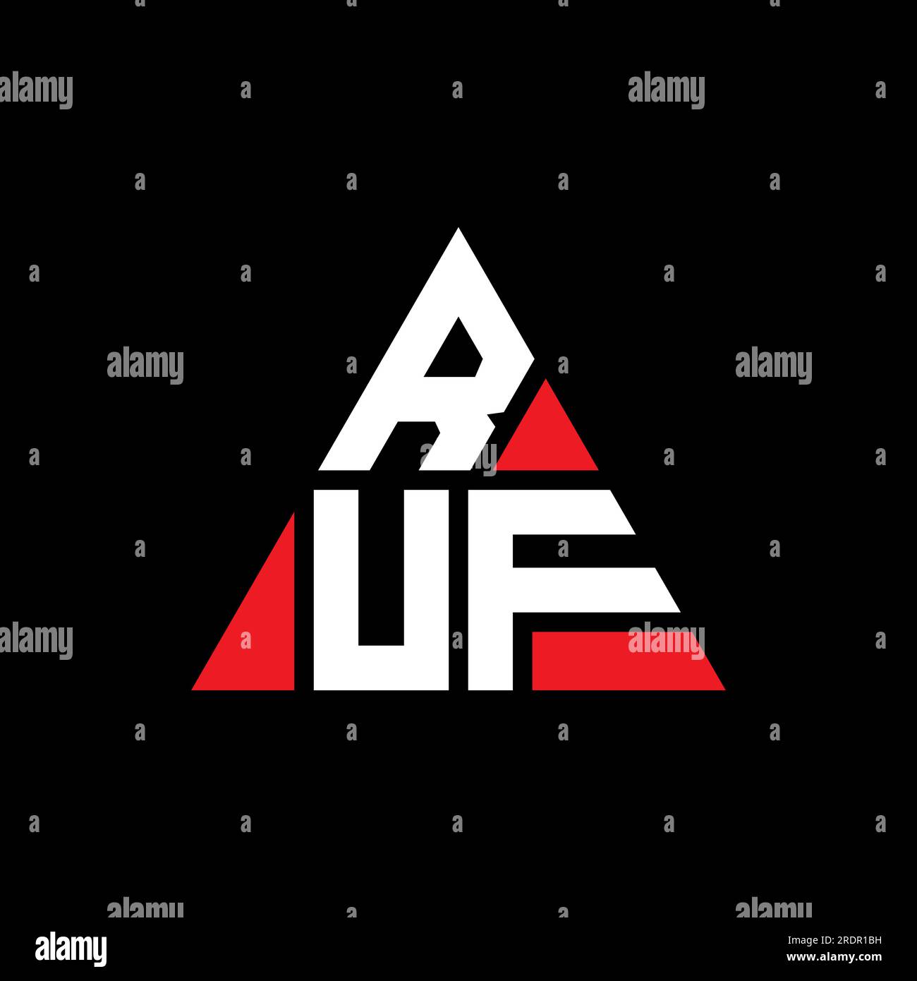 RUF triangle letter logo design with triangle shape. RUF triangle logo ...