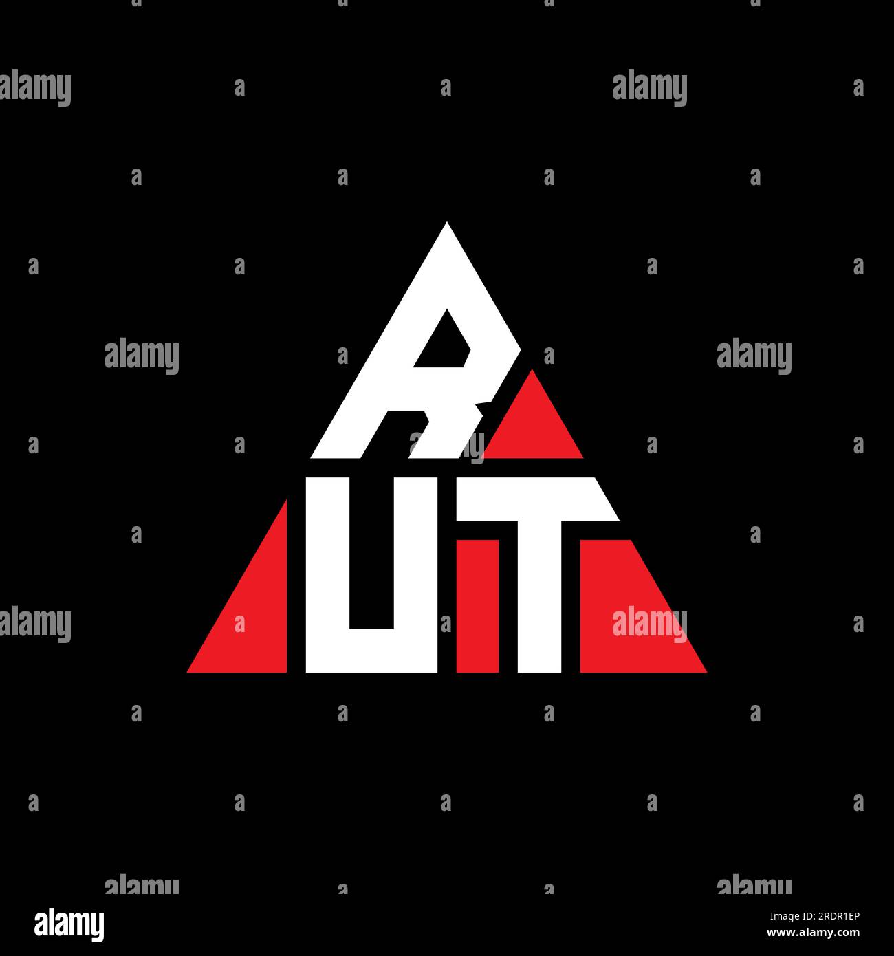 RUT triangle letter logo design with triangle shape. RUT triangle logo ...