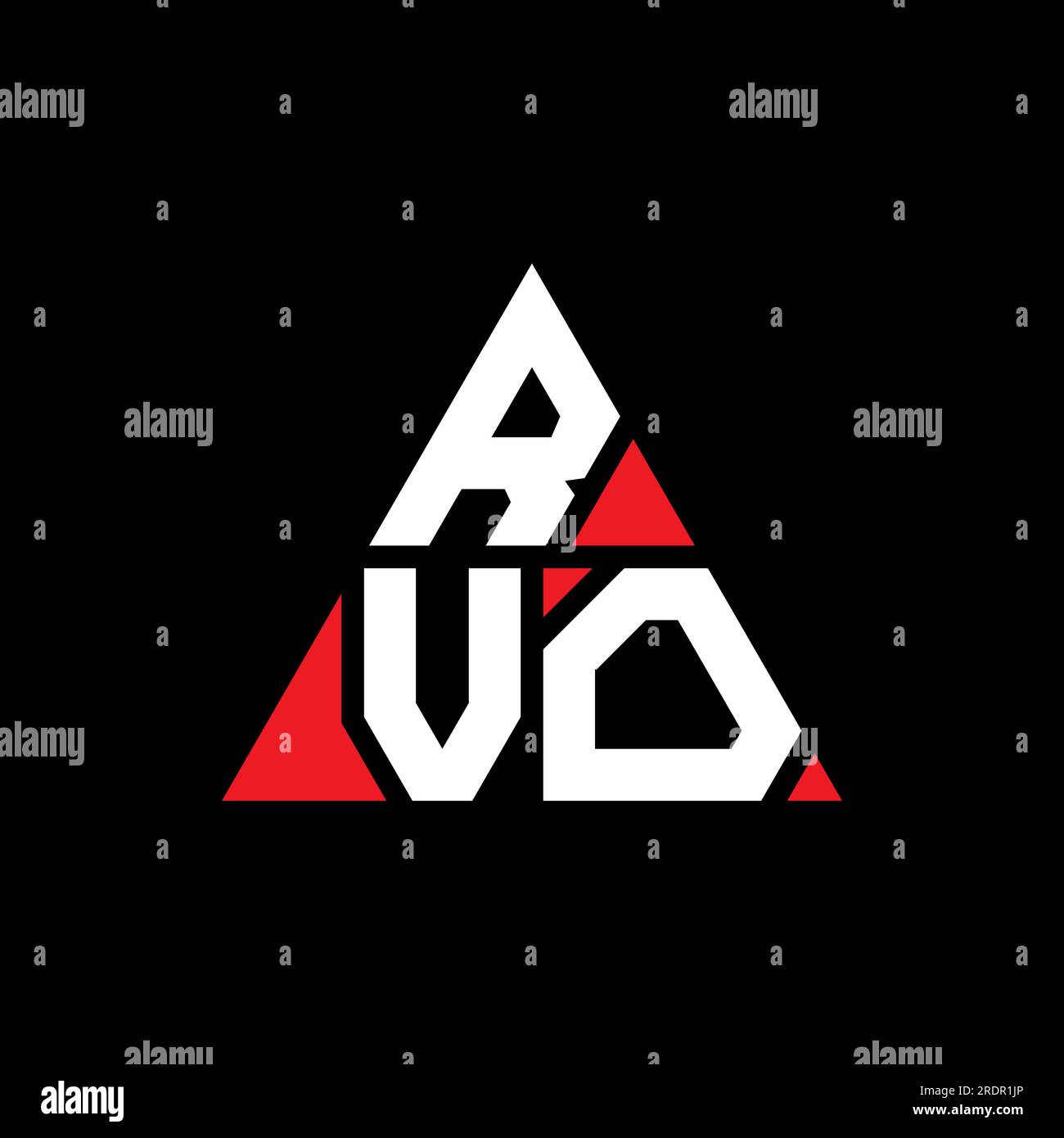 RVO triangle letter logo design with triangle shape. RVO triangle logo ...