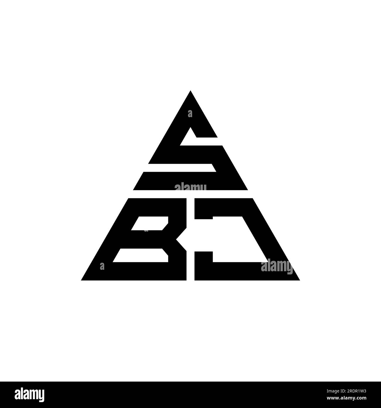SBJ triangle letter logo design with triangle shape. SBJ triangle logo ...