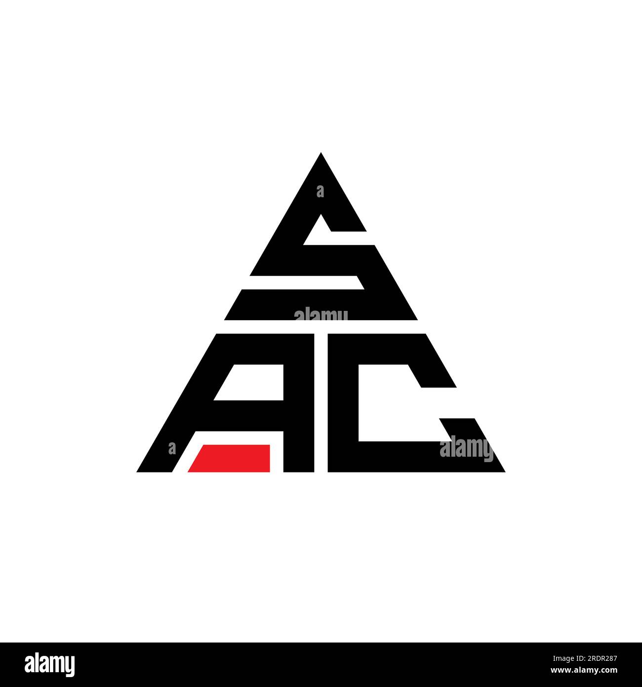 SAC triangle letter logo design with triangle shape. SAC triangle logo ...