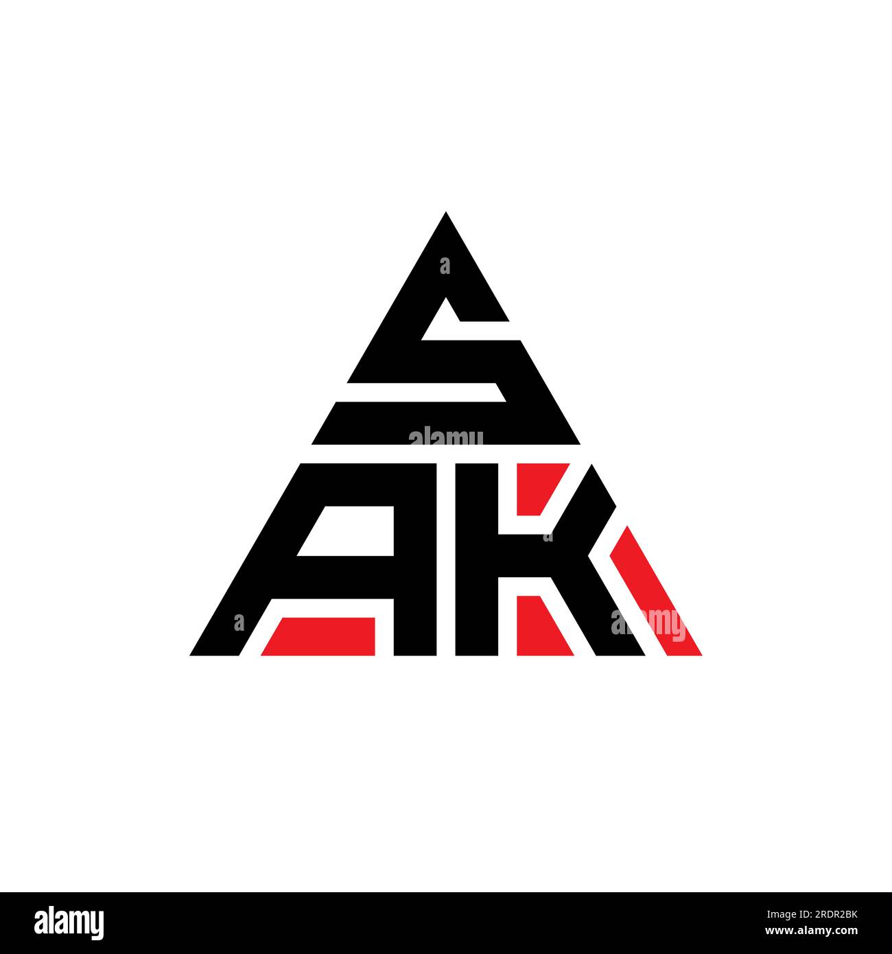 SAK triangle letter logo design with triangle shape. SAK triangle logo ...