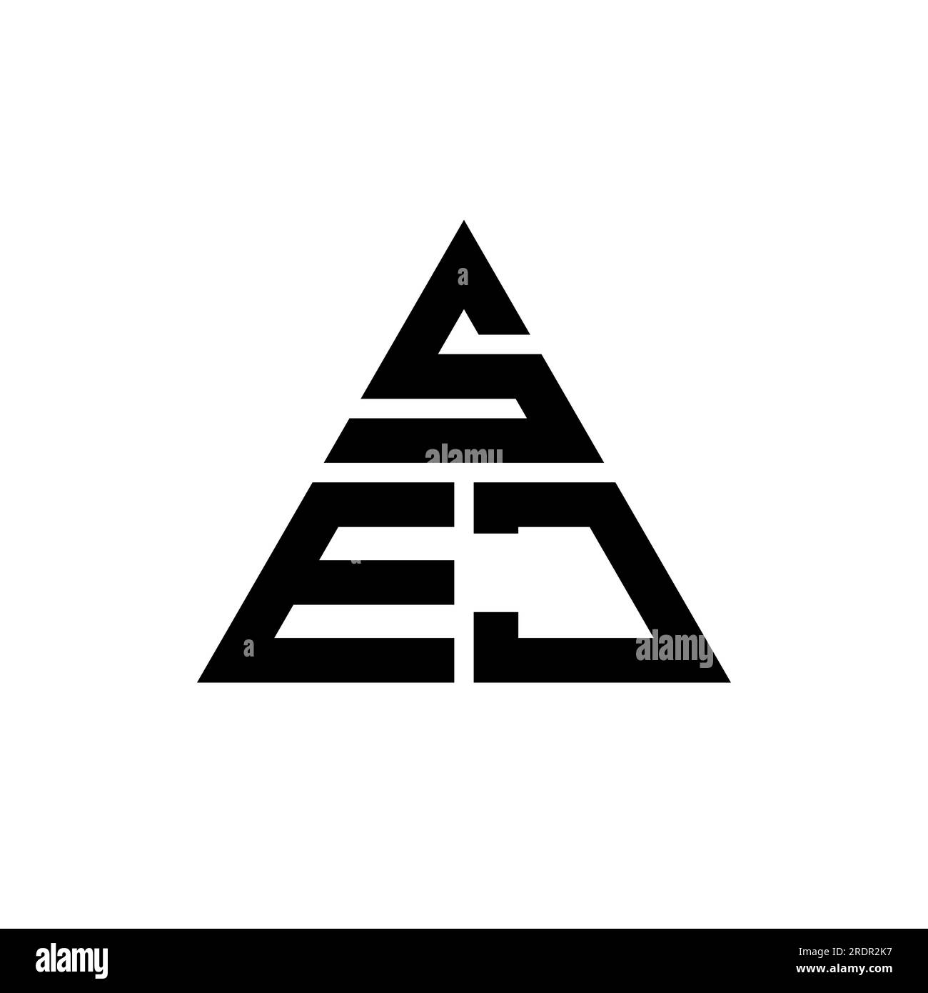 SEJ triangle letter logo design with triangle shape. SEJ triangle logo ...