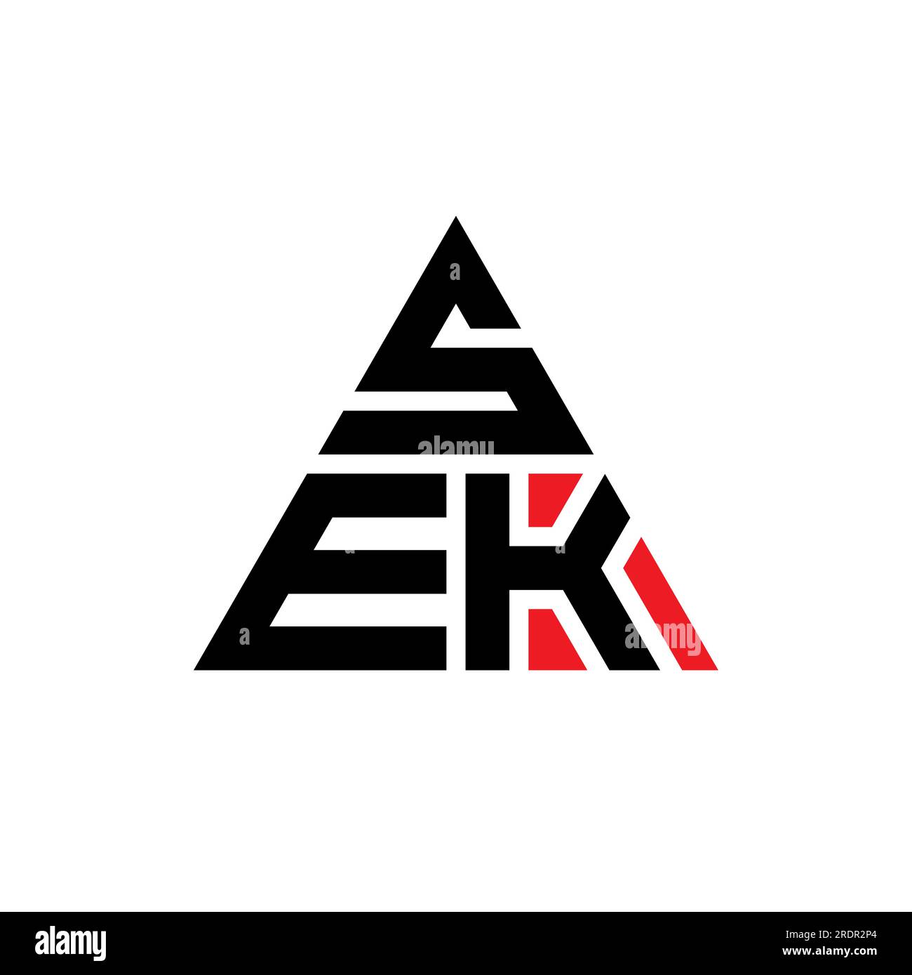 SEK triangle letter logo design with triangle shape. SEK triangle logo ...