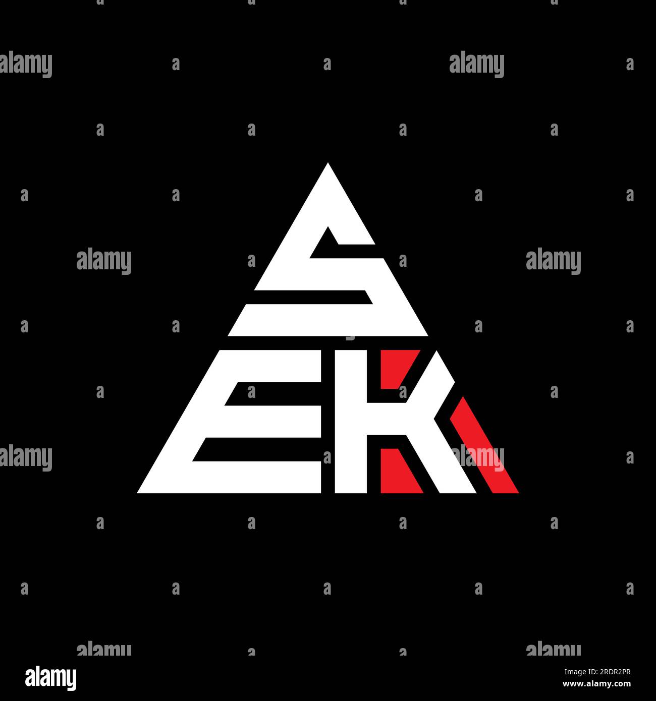 SEK triangle letter logo design with triangle shape. SEK triangle logo ...